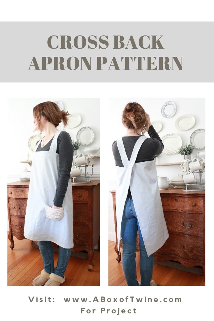 How to Make a Simple Cross Back Apron - Free Pattern - A BOX OF TWINE