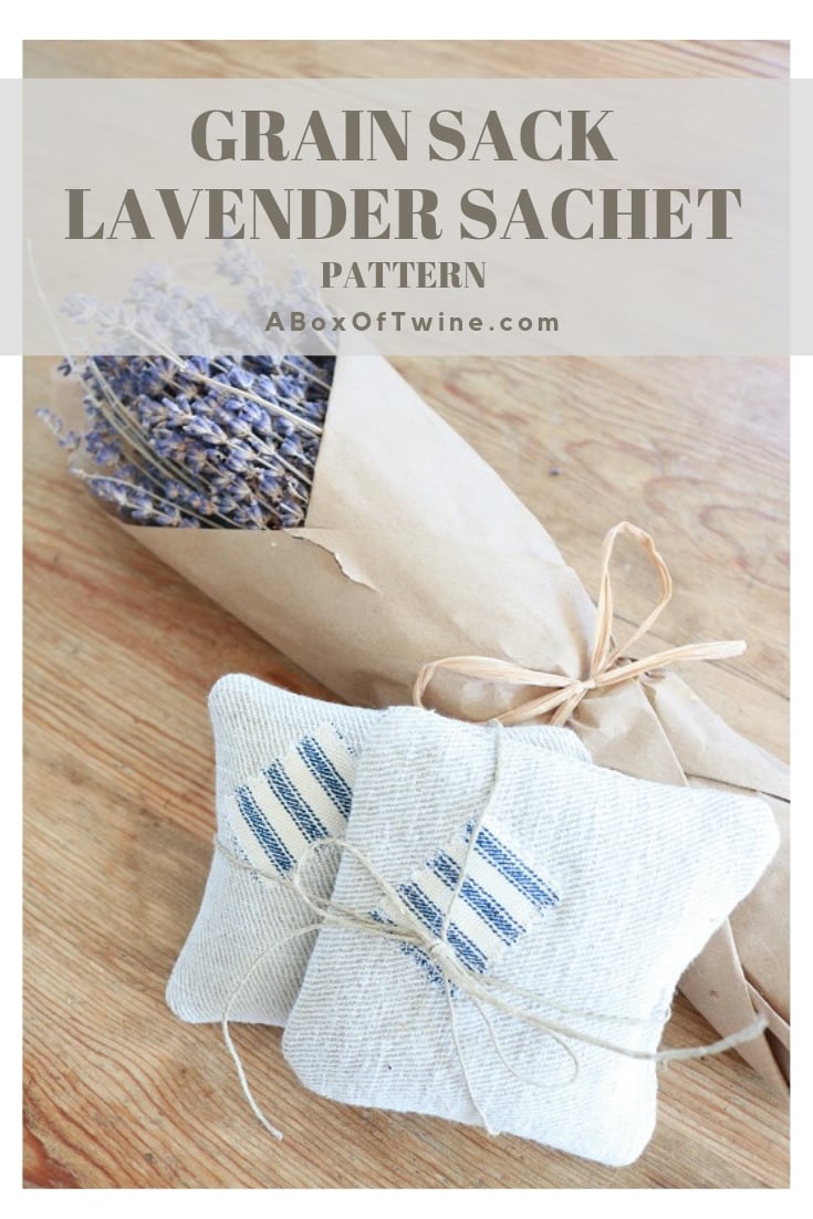 How to Make a Sew a Grain Sack Lavender Sachet (Free Pattern) - A BOX ...