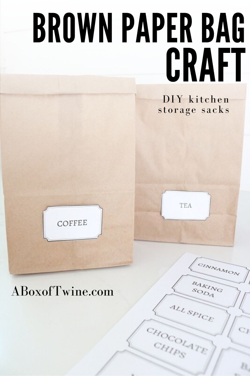 Brown Paper Bag Craft - Storage Sacks - A BOX OF TWINE