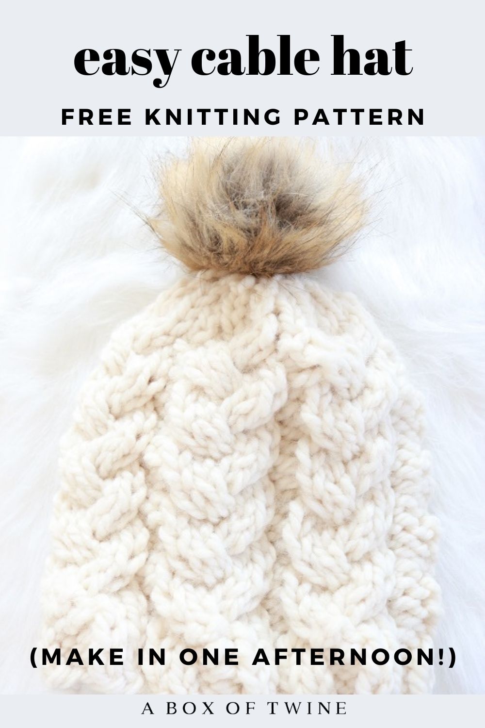 How to Knit a Cable Hat {FREE pattern!} - A BOX OF TWINE