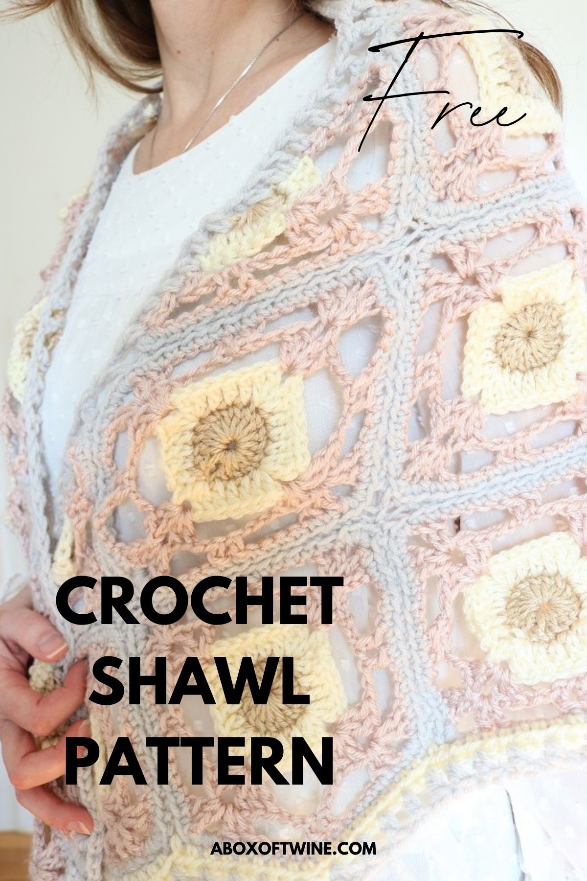 Easy Granny Square Shawl Crochet Pattern {FREE!} - A BOX OF TWINE