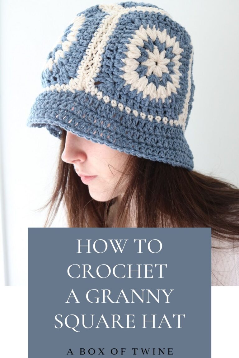 {FREE} Granny Square Bucket Hat Crochet Pattern - A BOX OF TWINE