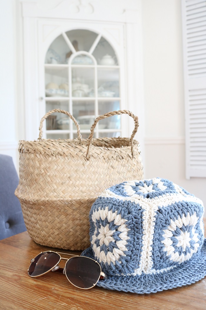 {FREE} Granny Square Bucket Hat Crochet Pattern - A BOX OF TWINE