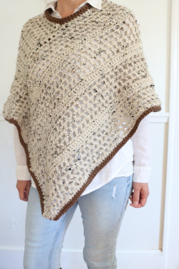Simple FREE Poncho Crochet Pattern for Beginners - A BOX OF TWINE