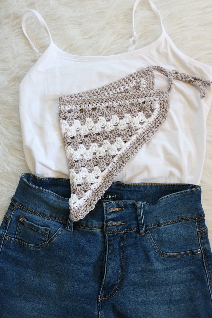 Granny Stripe Crochet Kerchief Pattern {FREE} - A BOX OF TWINE