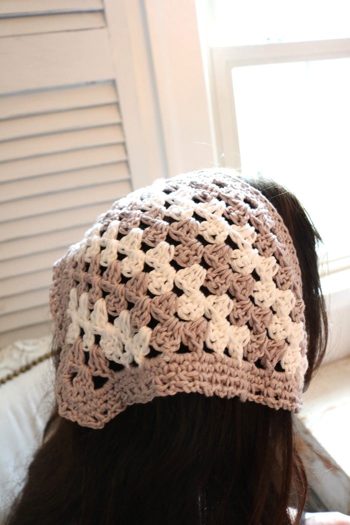 Granny Stripe Crochet Kerchief Pattern {FREE} - A BOX OF TWINE